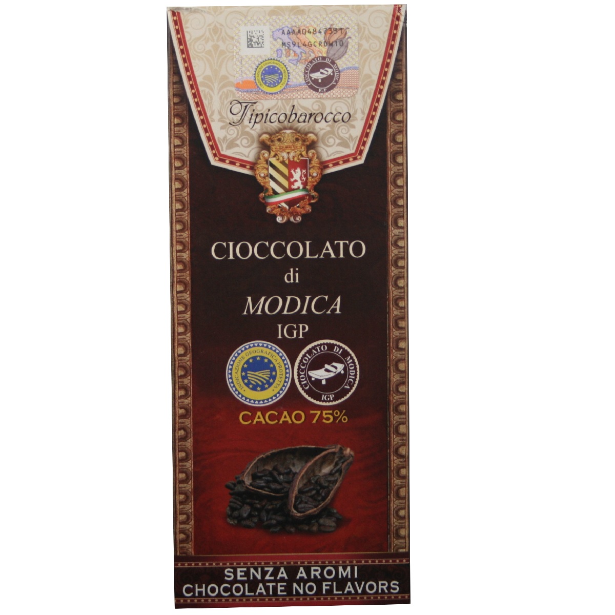 Chocolat noir 75% IGP Cioccolato di Modica – Tipico Barocco - Originel