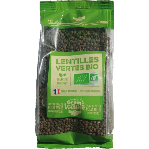 Lentilles vertes du Berry Label rouge IGP - sac de toile - Originel